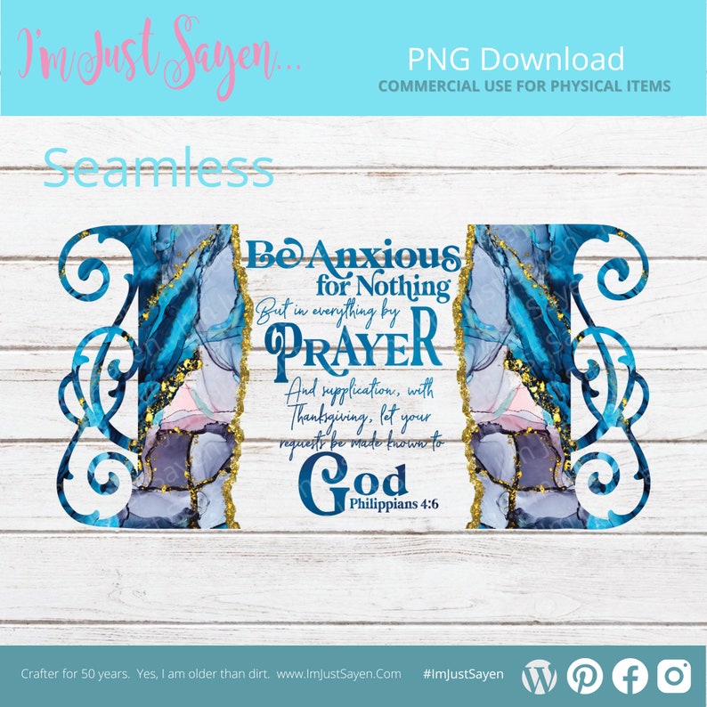 Be Anxious for Nothing | Philippians 4:6 | Sublimation | PNG ...