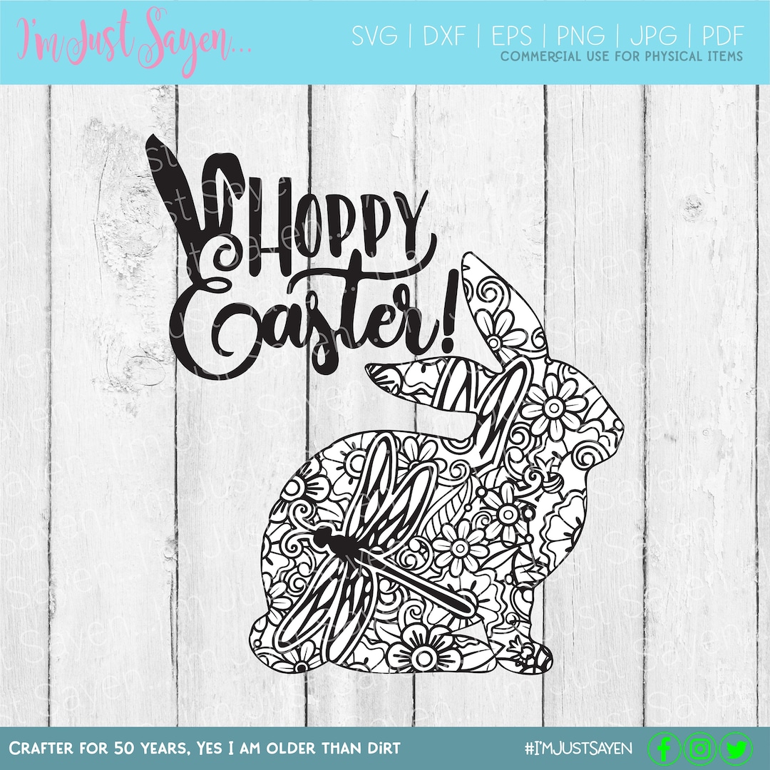 Easter Bunny SVG | Rabbit Mandela | Easter Floral Rabbit | Spring Svg ...