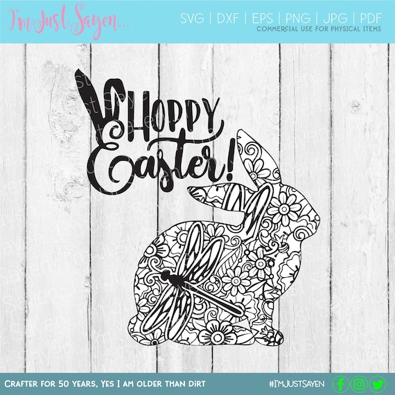 Easter Bunny SVG Rabbit Mandela Easter Floral Rabbit | Etsy