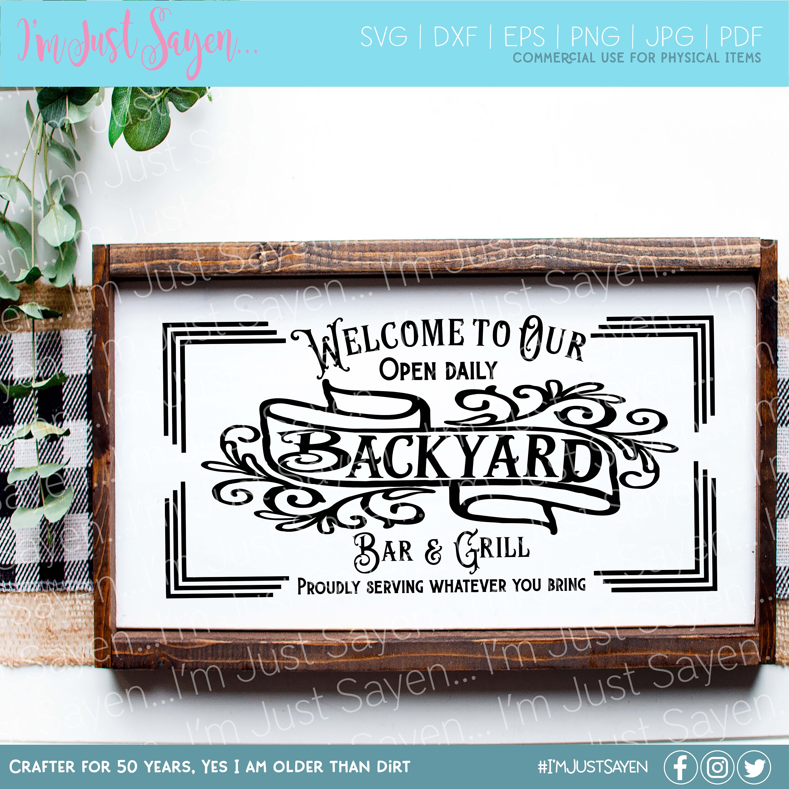 Welcome SVG Farmhouse Sign Welcome to Our Backyard SVG | Etsy