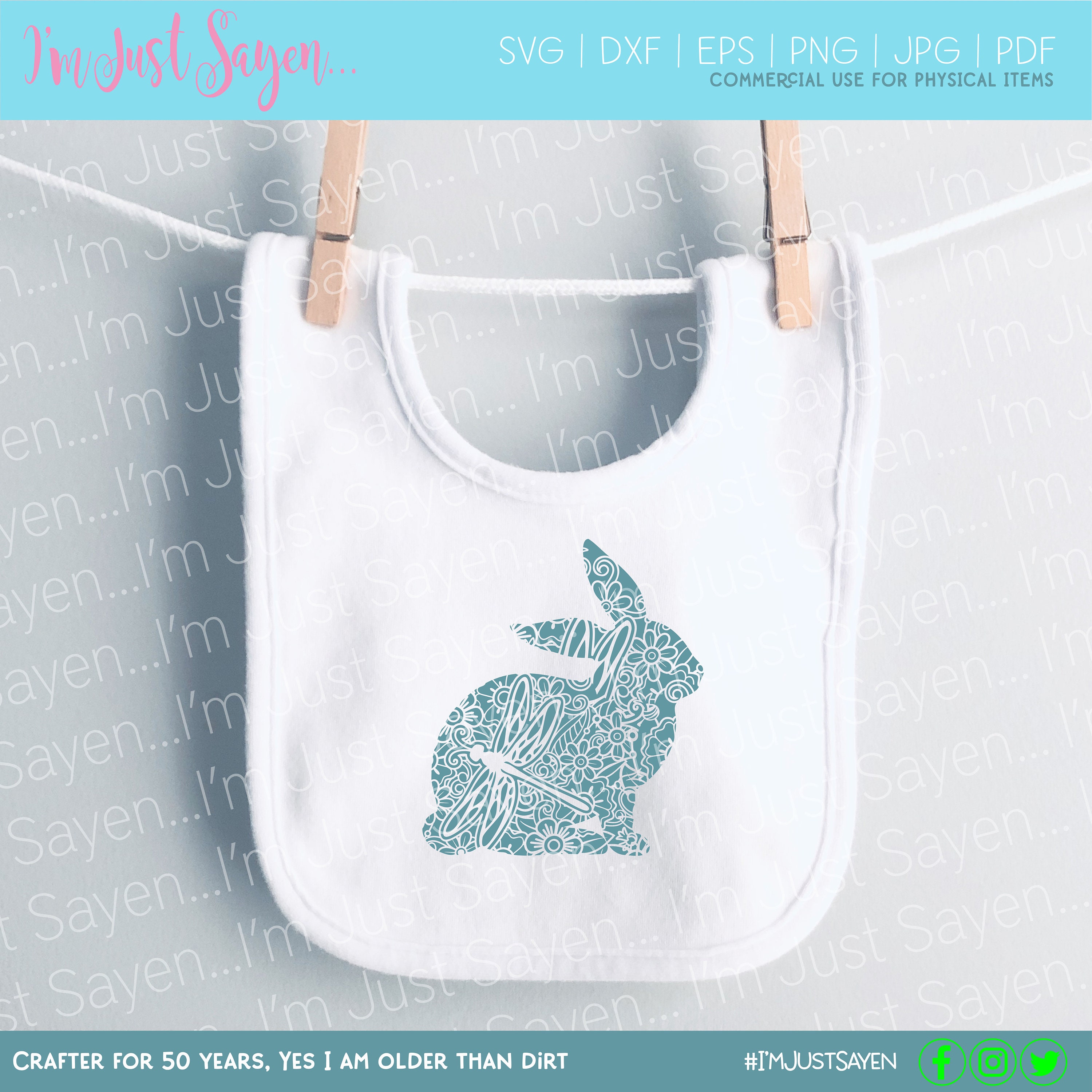 Easter Bunny SVG Rabbit Mandela Easter Floral Rabbit | Etsy