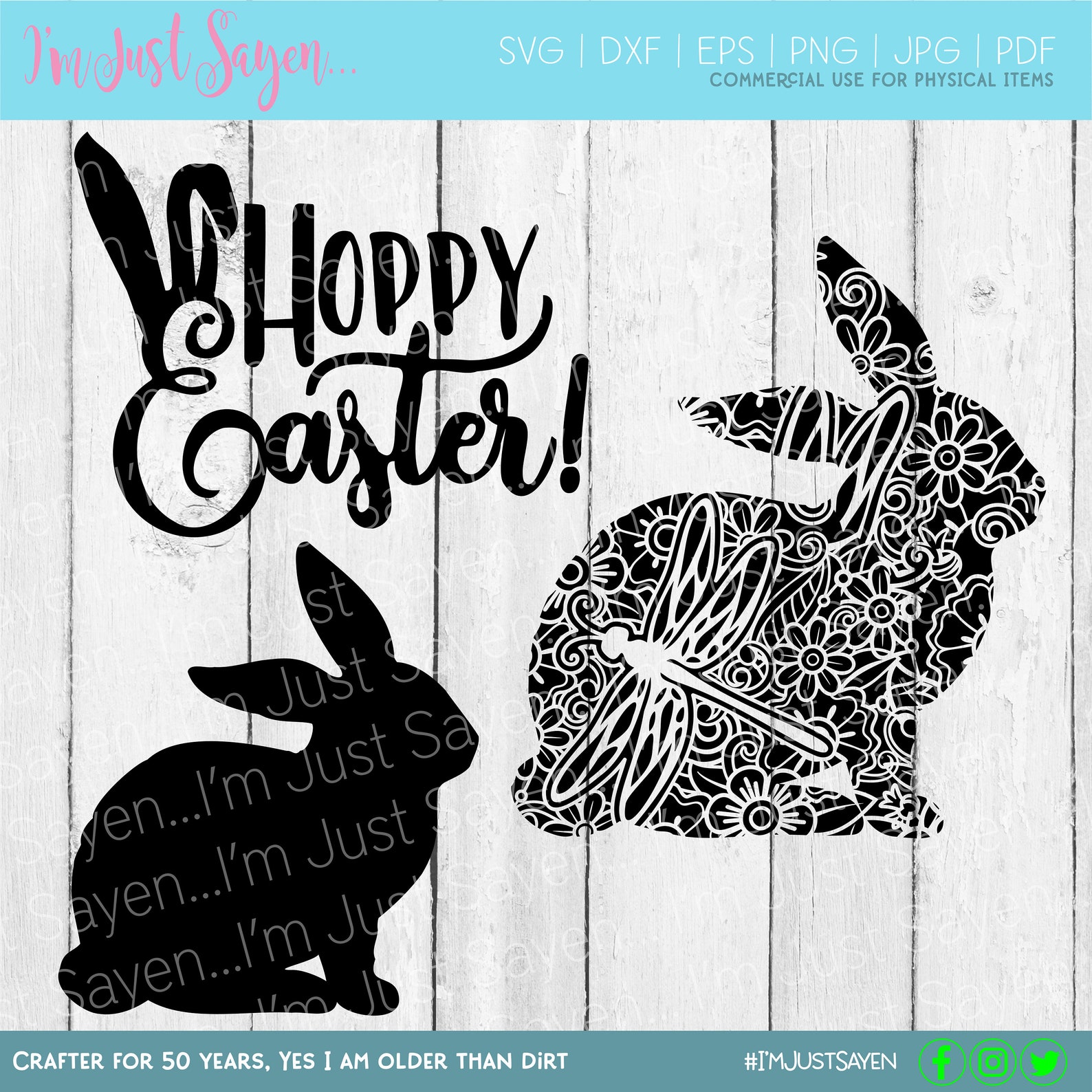 Easter Bunny SVG | Rabbit Mandela | Easter Floral Rabbit | Spring Svg ...