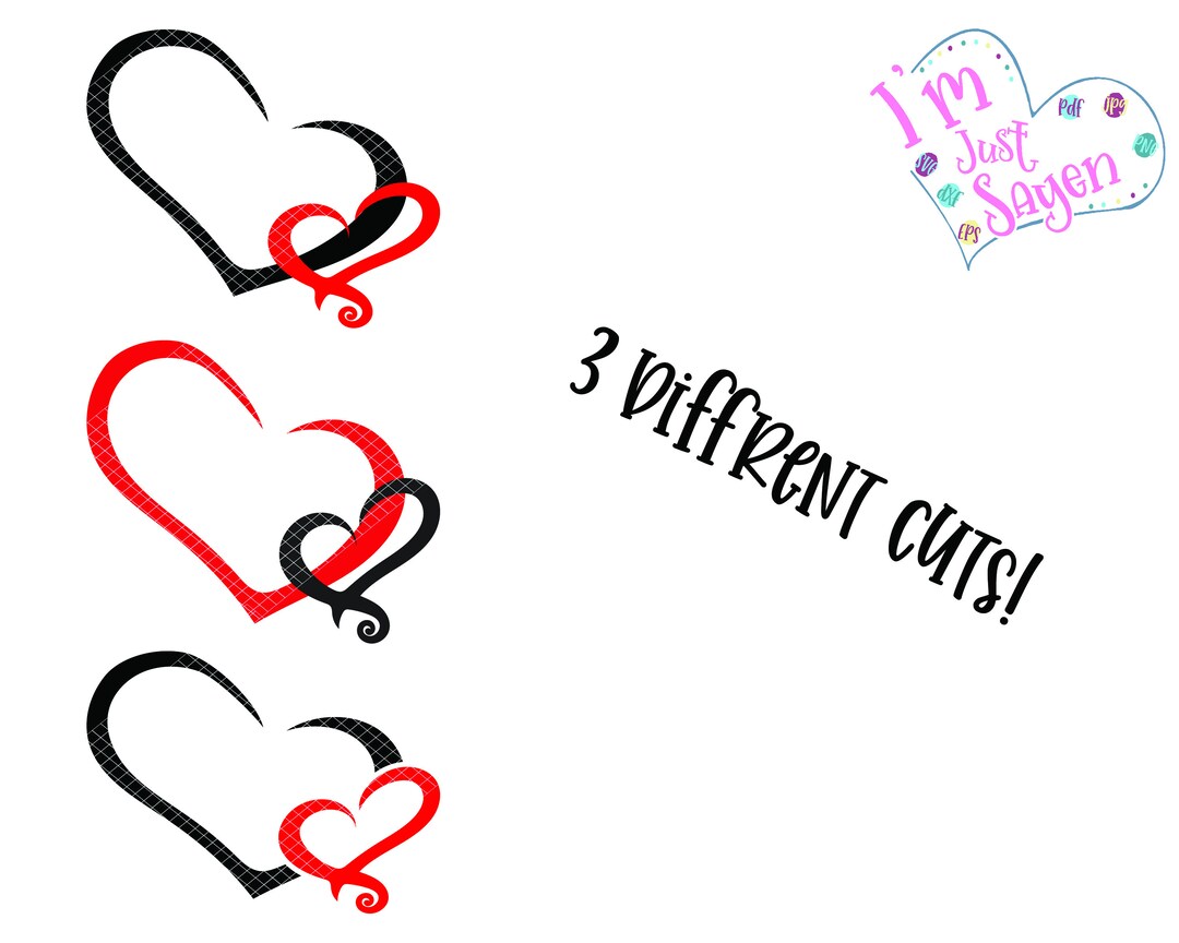 Free Form Hearts Locking Hearts Wedding Hearts Digital Download SVG ...