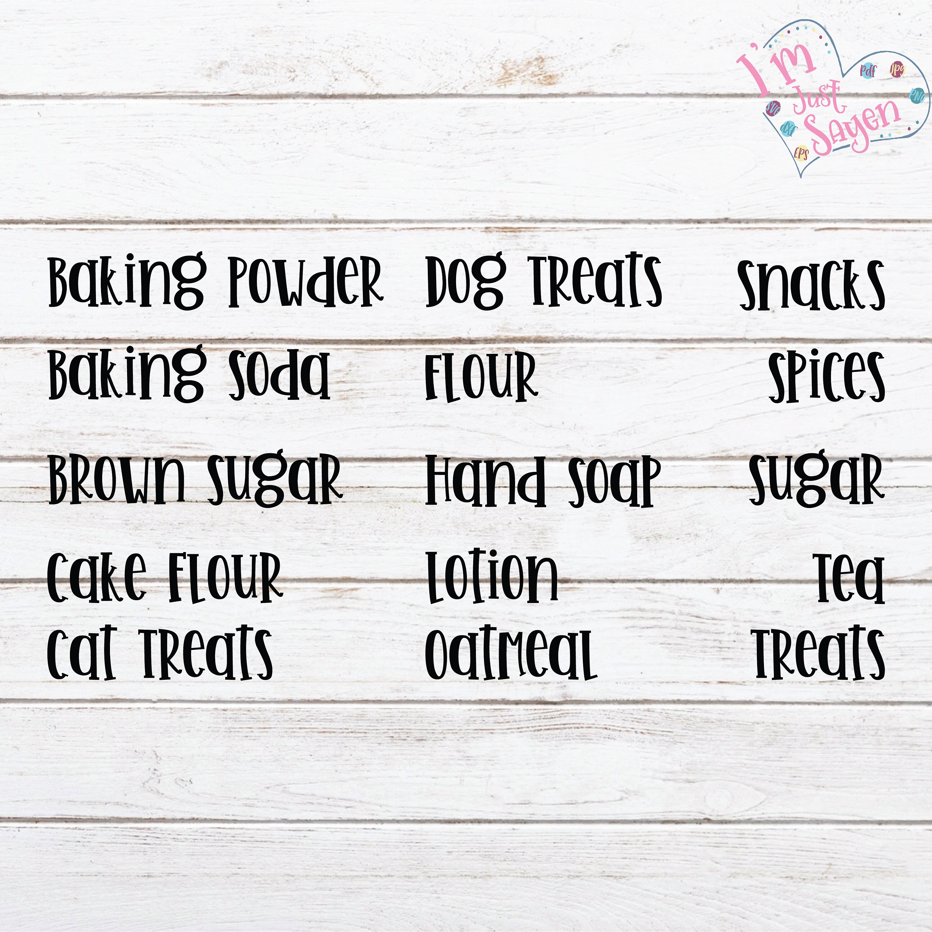 Pantry Labels SVG Kitchen Labels Svg Canister Labels Svg - Etsy Canada