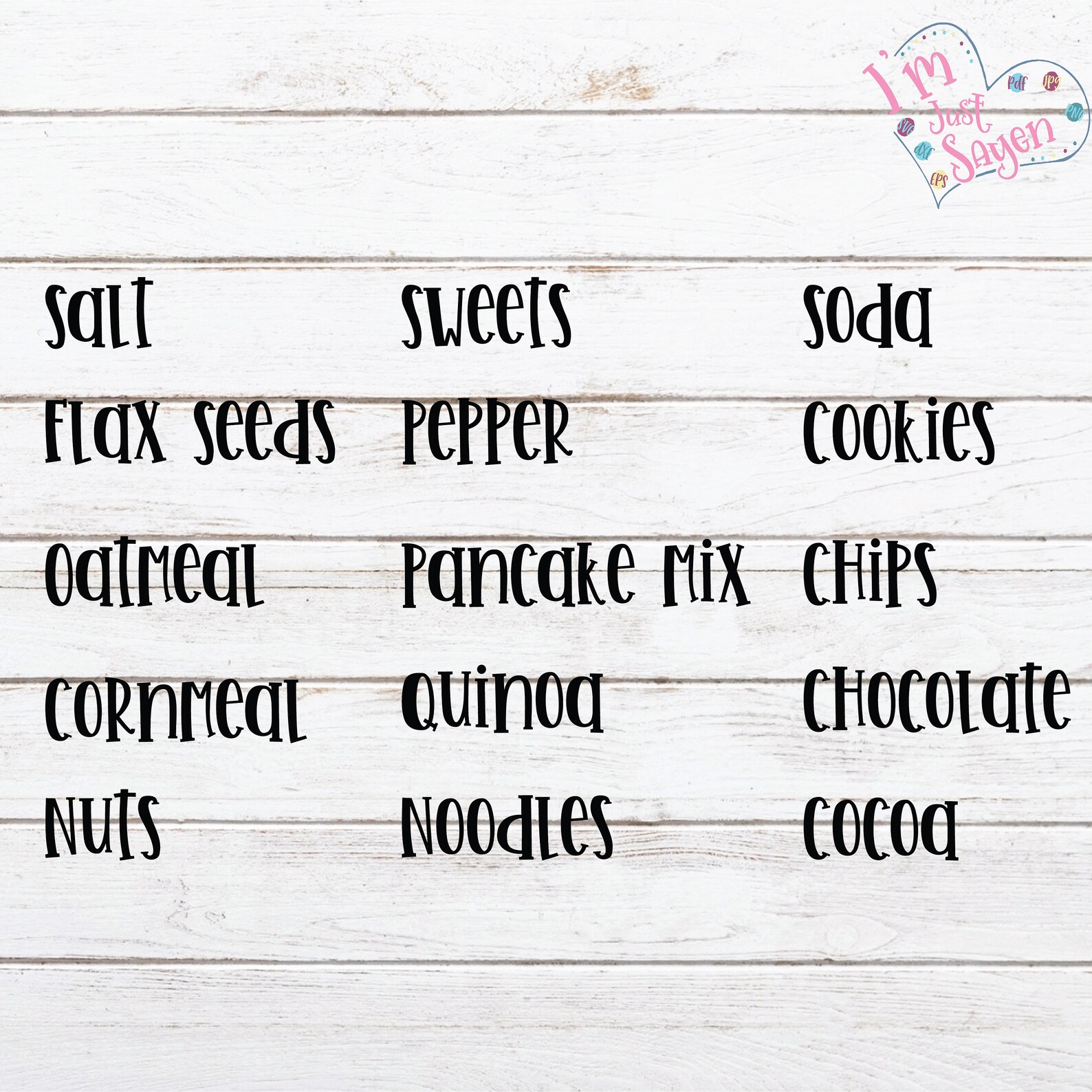 Pantry Labels SVG Kitchen Labels Svg Canister Labels Svg - Etsy Canada