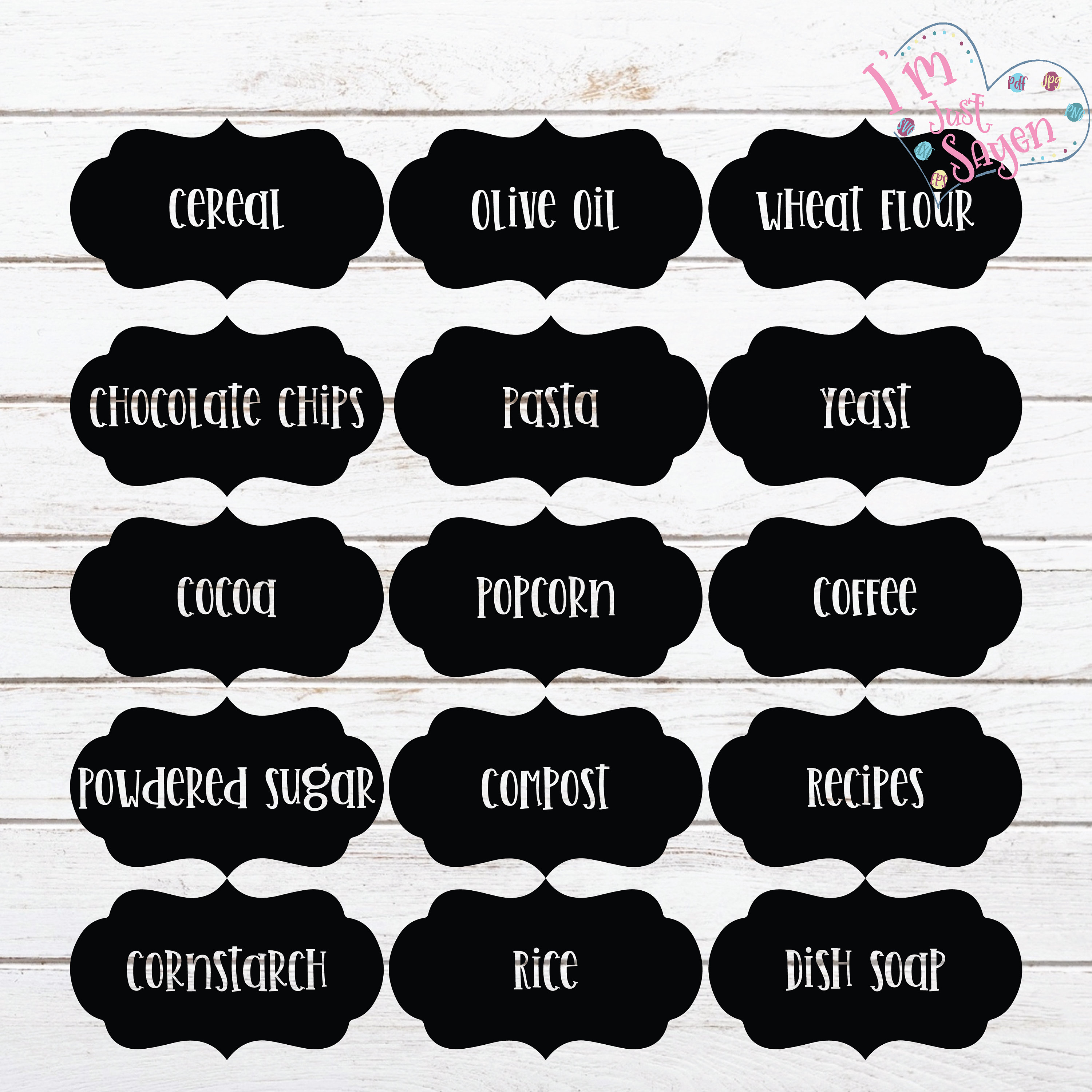 Pantry Labels SVG Kitchen Labels Svg Canister Labels Svg - Etsy Canada