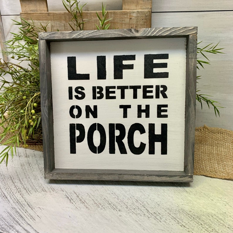 Life is Better on the Porch, Porch Decor, Framed Porch Sign, Welcome ...