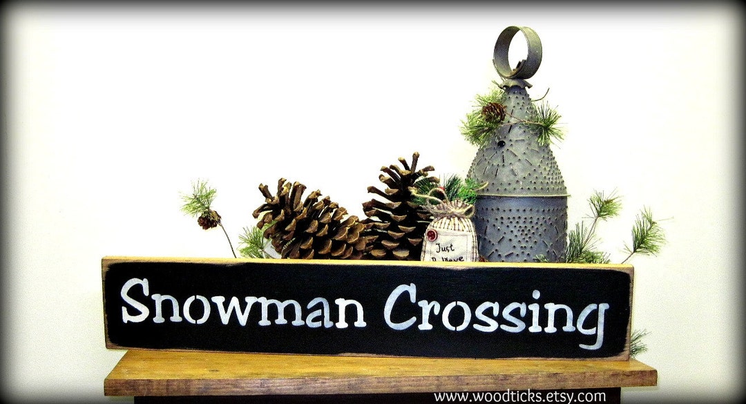 Snowman Decor, Snowman Wooden Sign, Holdiay Decor, Holiday Gift, Rustic ...