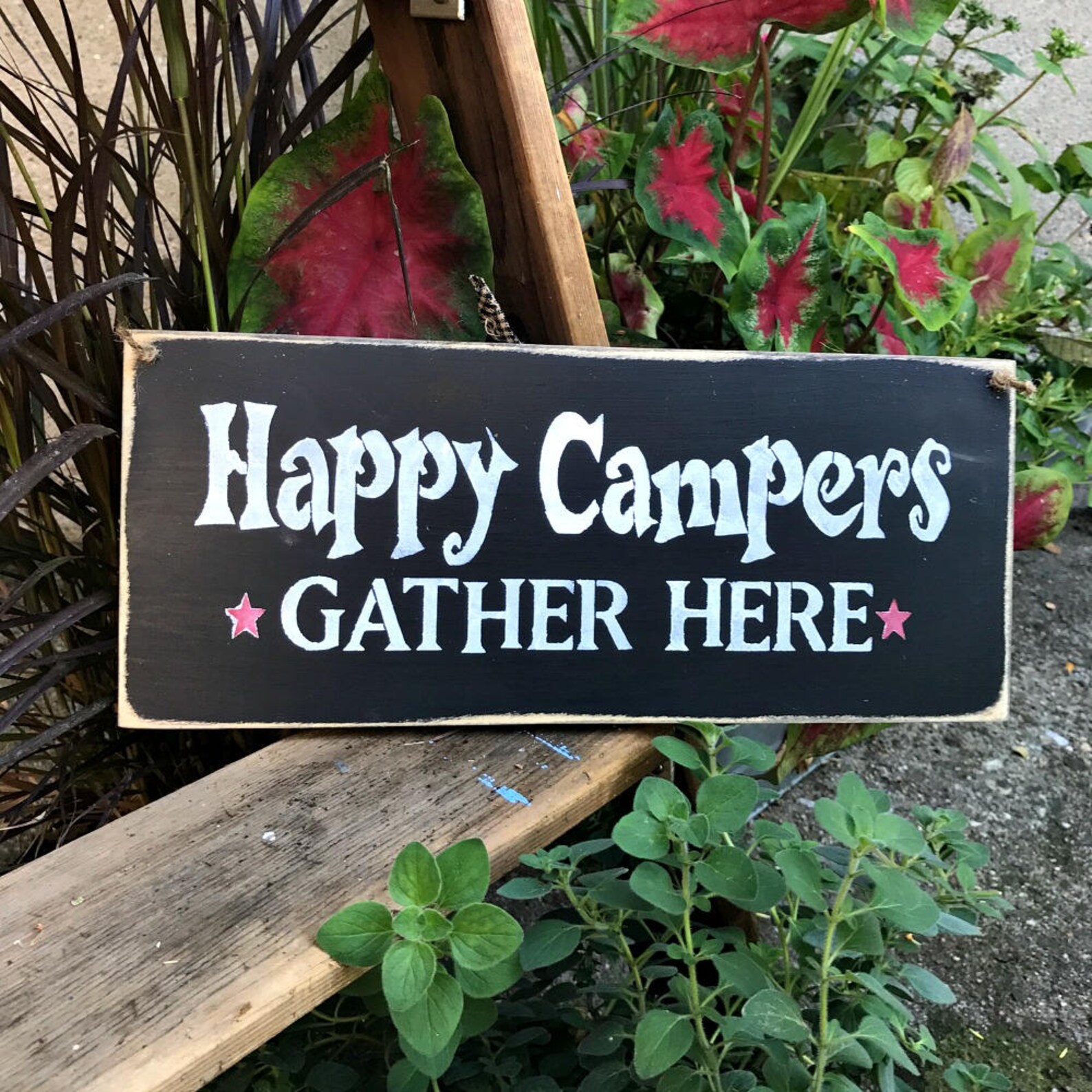 Wooden Camping Sign, Happy Campers, Camp Decor, Campsite Decoration ...