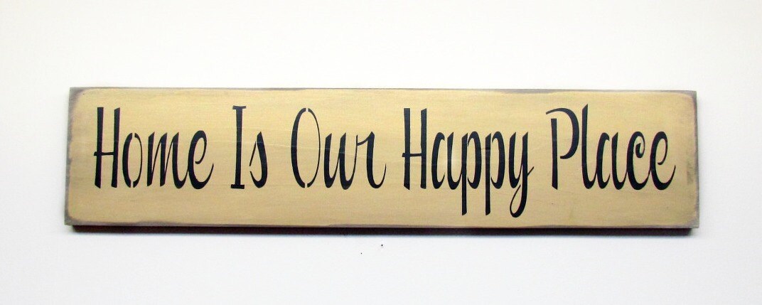 Home Sign Home Is Our Happy Place Wooden Sign Sayings Home | Etsy