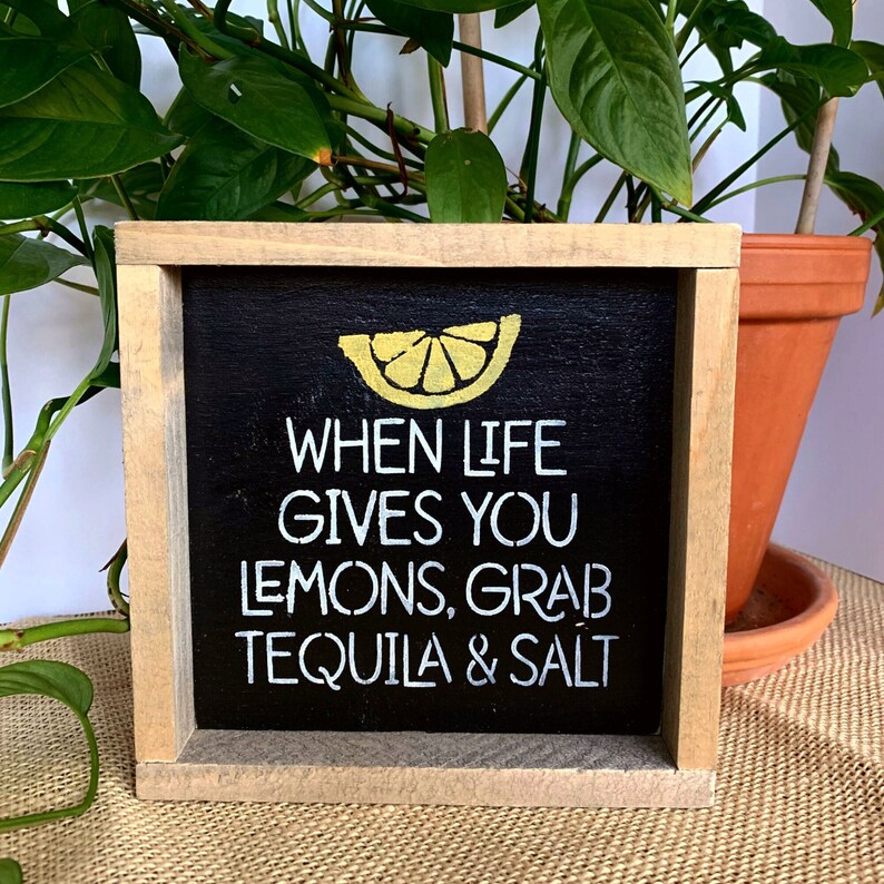 Funny Tequila Gift, Mini Tequila Sign, Tequila Gifts, Life Gives You ...