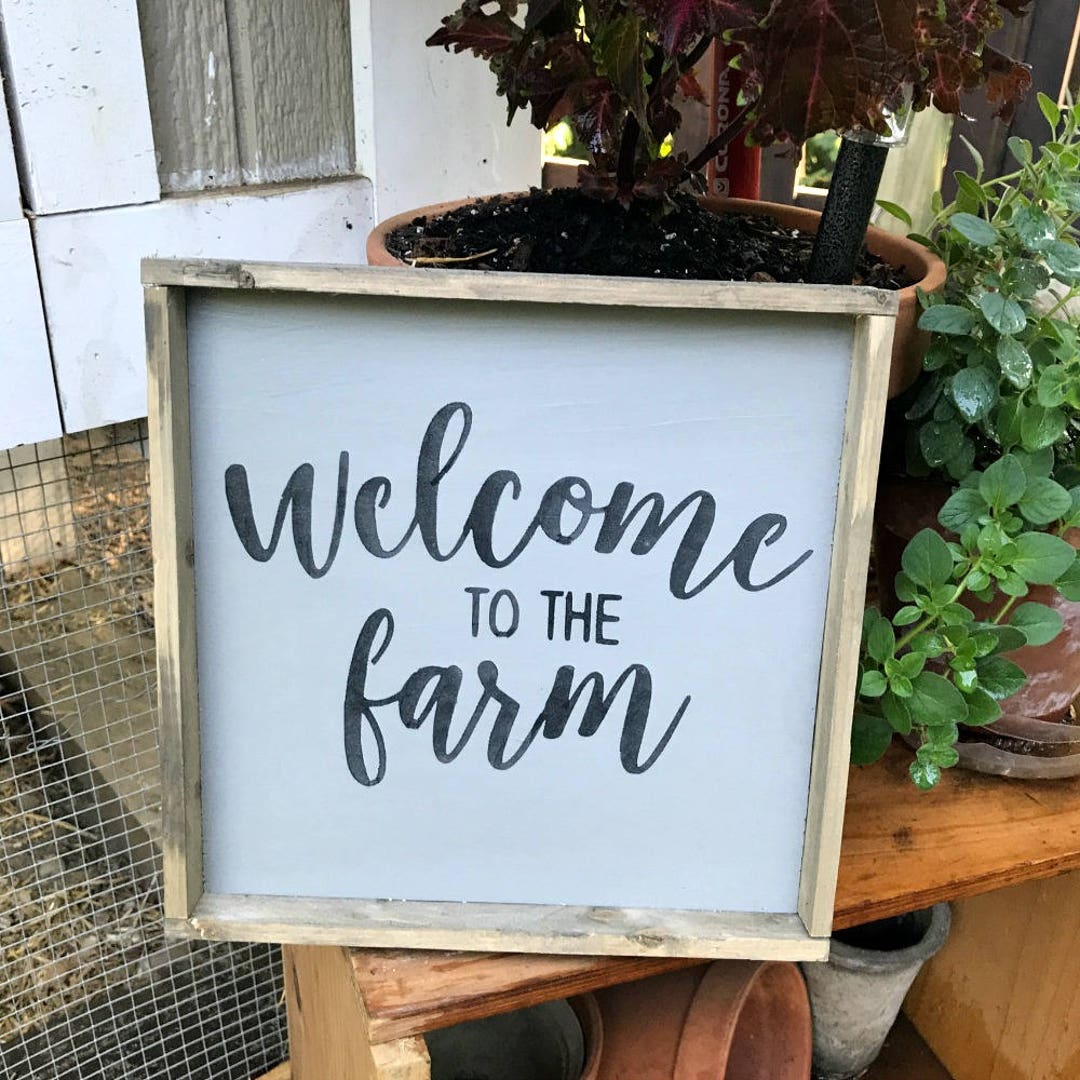 Welcome to the Farm Rustic Farm Decor Farmhouse Sign - Etsy