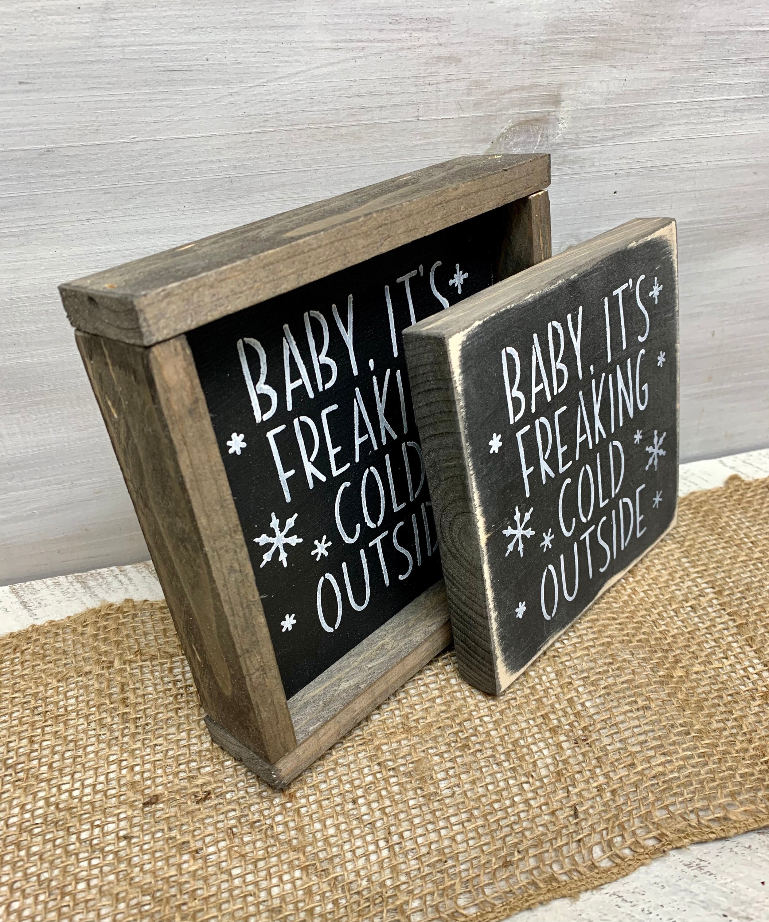 Baby Its Cold Outside Winter Sign Saying Tiered Tray Decor | Etsy