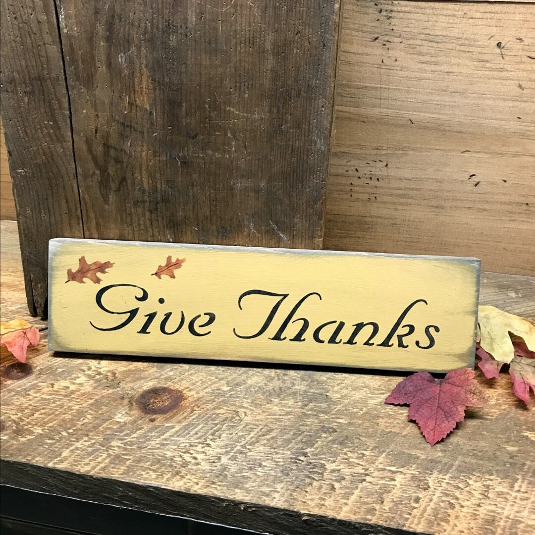 Thanksgiving Decoration, Wooden Thanksgiving Sign, Give Thanks, Wood ...