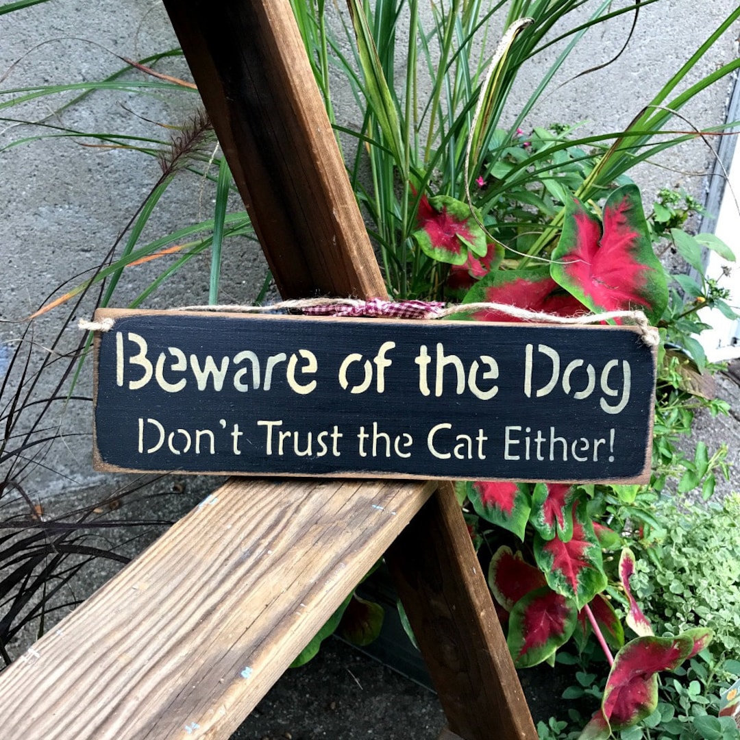 Wood Pet Sign, Beware of the Dog Sign, Cat Lover Decor, Gift for the ...