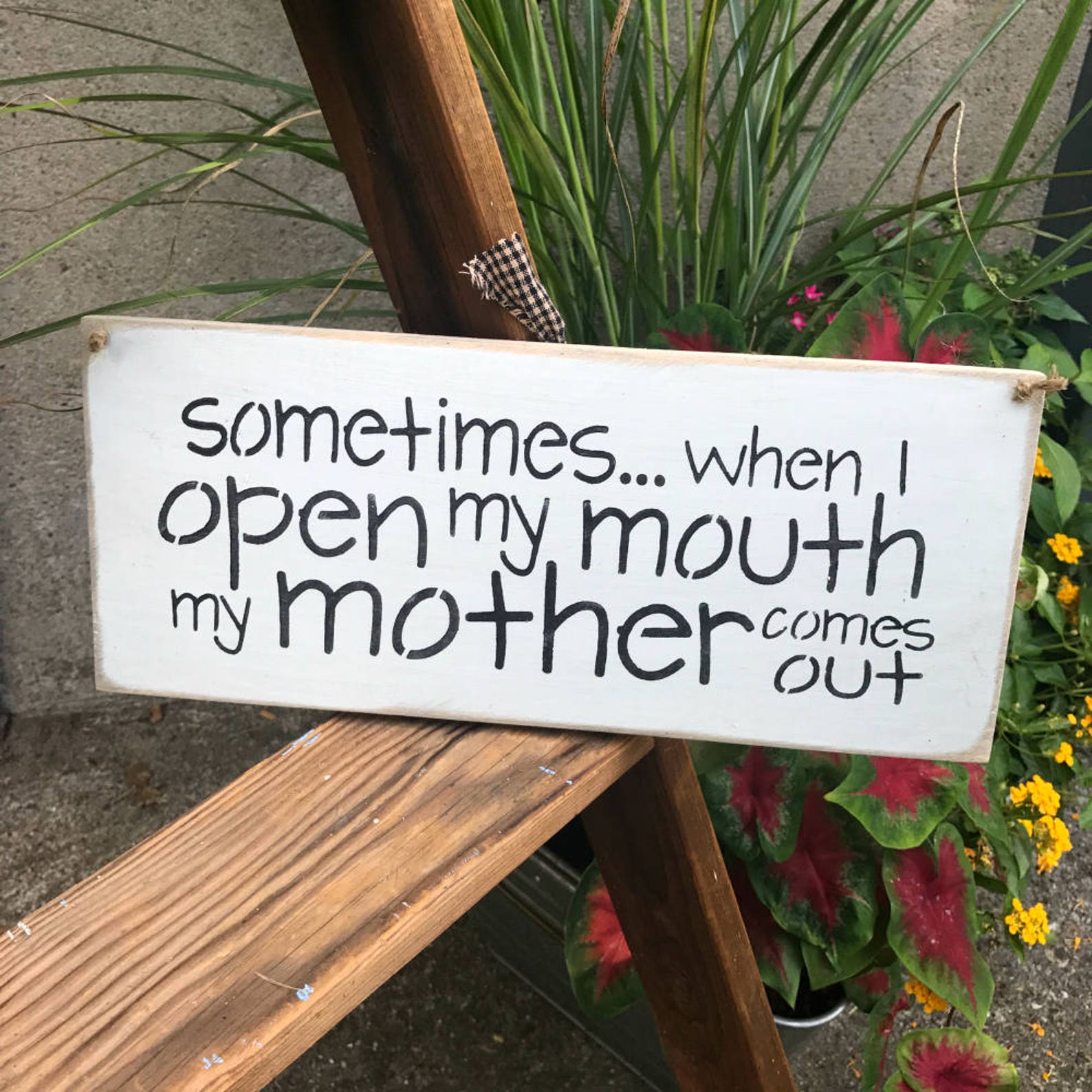 Funny Wooden Sign Mom Sign Funny Mother Saying Mother's - Etsy