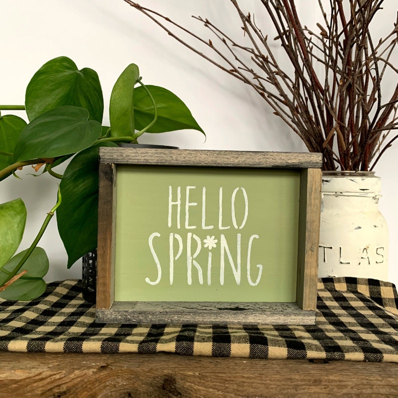 Hello Spring, Farmhouse Decor, Easter Tiered Tray Decor, Spring Signs ...