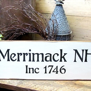 Wooden Town Sign, Merrimack New Hampshire, Made in NH, Wood Sign ...