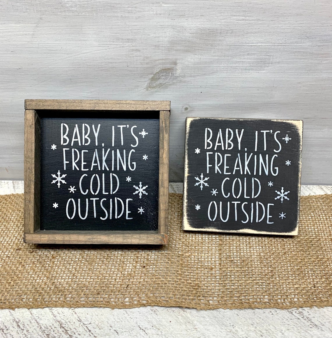 Baby Its Cold Outside Winter Sign Saying Tiered Tray Decor | Etsy