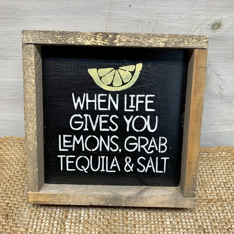 Funny Tequila Gift Mini Tequila Sign Lemon Decor Lemon - Etsy