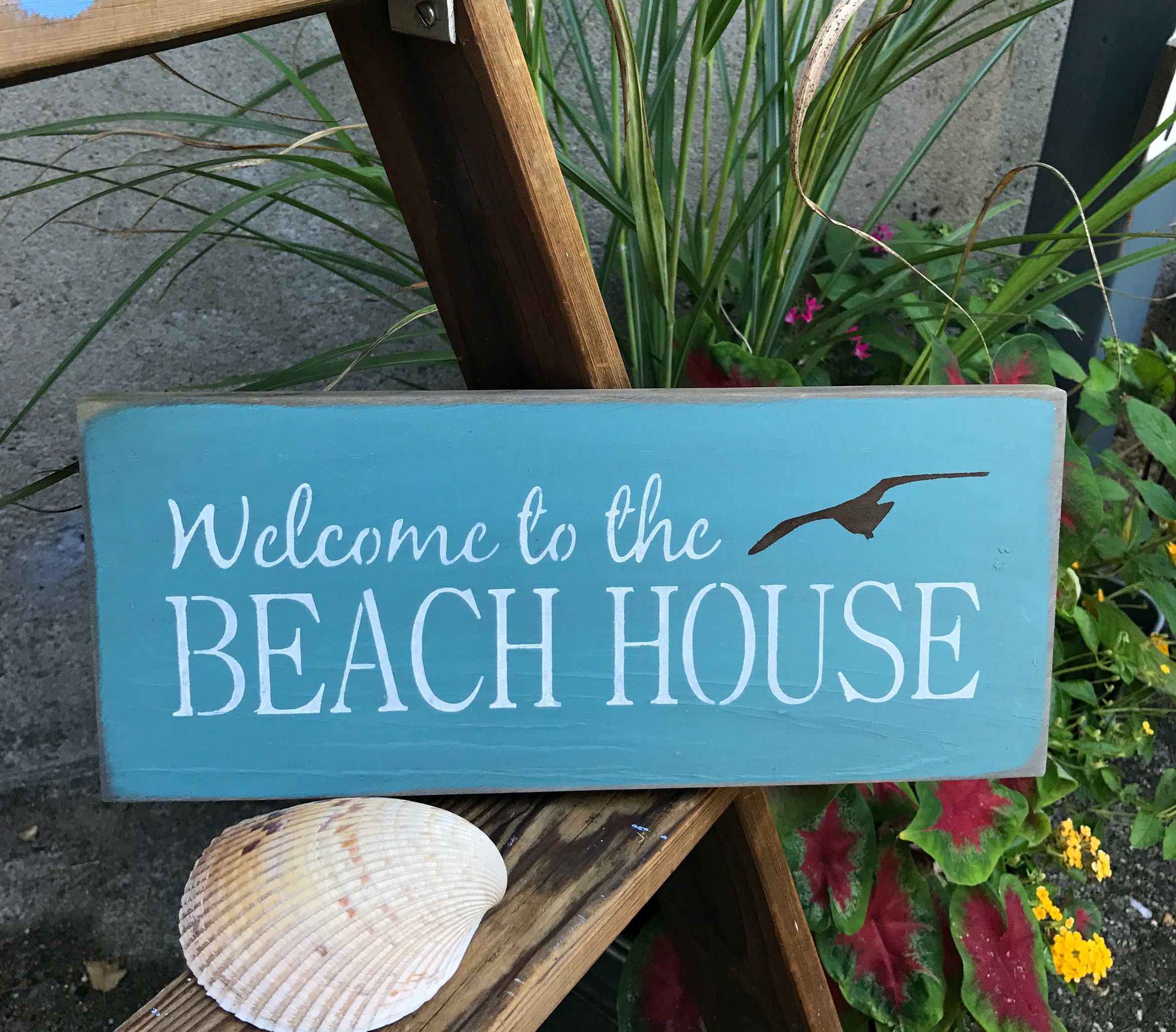 Welcome To The Beach House Beach House Decor Wooden Signs | Etsy