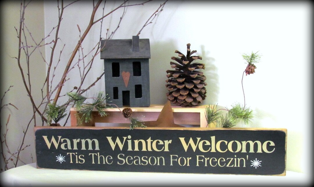 Winter Decor, Winter Wooden Sign, Warm Winter Wishes Tis the Season for ...