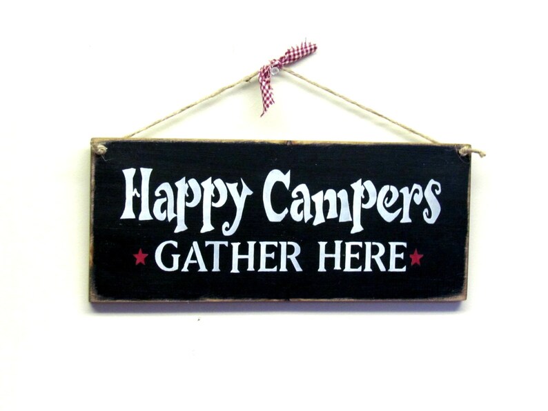 Wooden Camping Sign, Happy Campers, Camp Decor, Campsite Decoration ...