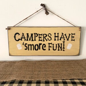 Wooden Camping Sign, Campers Have 'smore Fun, RV Camp Decor, Campfire ...