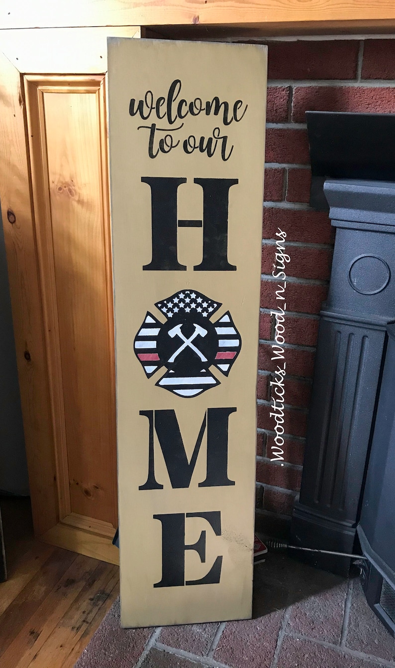 Fire Fighter Gift Fire Fighter Badge Welcome to Our Home - Etsy