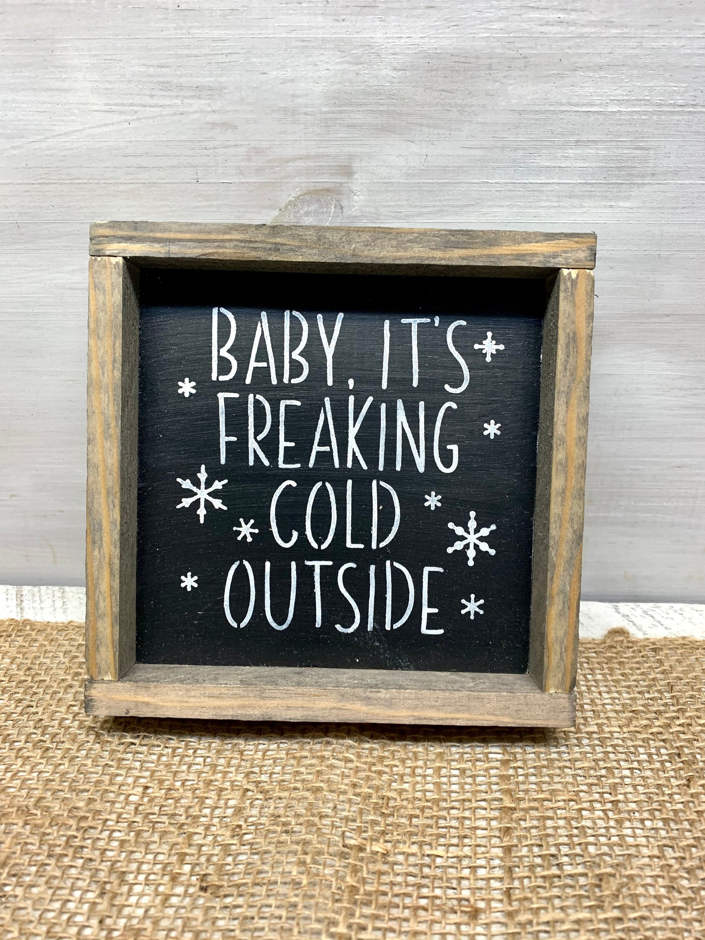 Baby Its Cold Outside Winter Sign Saying Tiered Tray Decor | Etsy