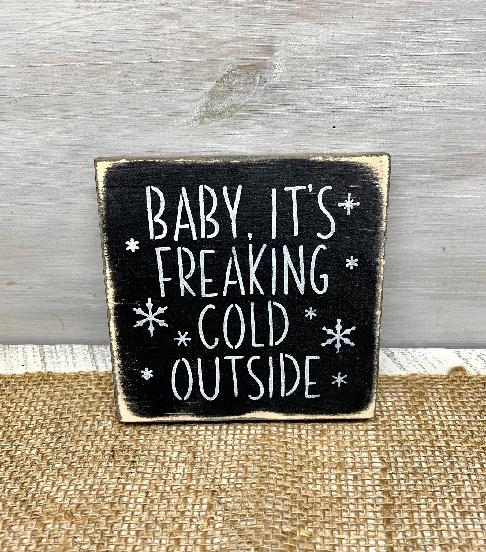 Baby Its Cold Outside Winter Sign Saying Tiered Tray Decor - Etsy