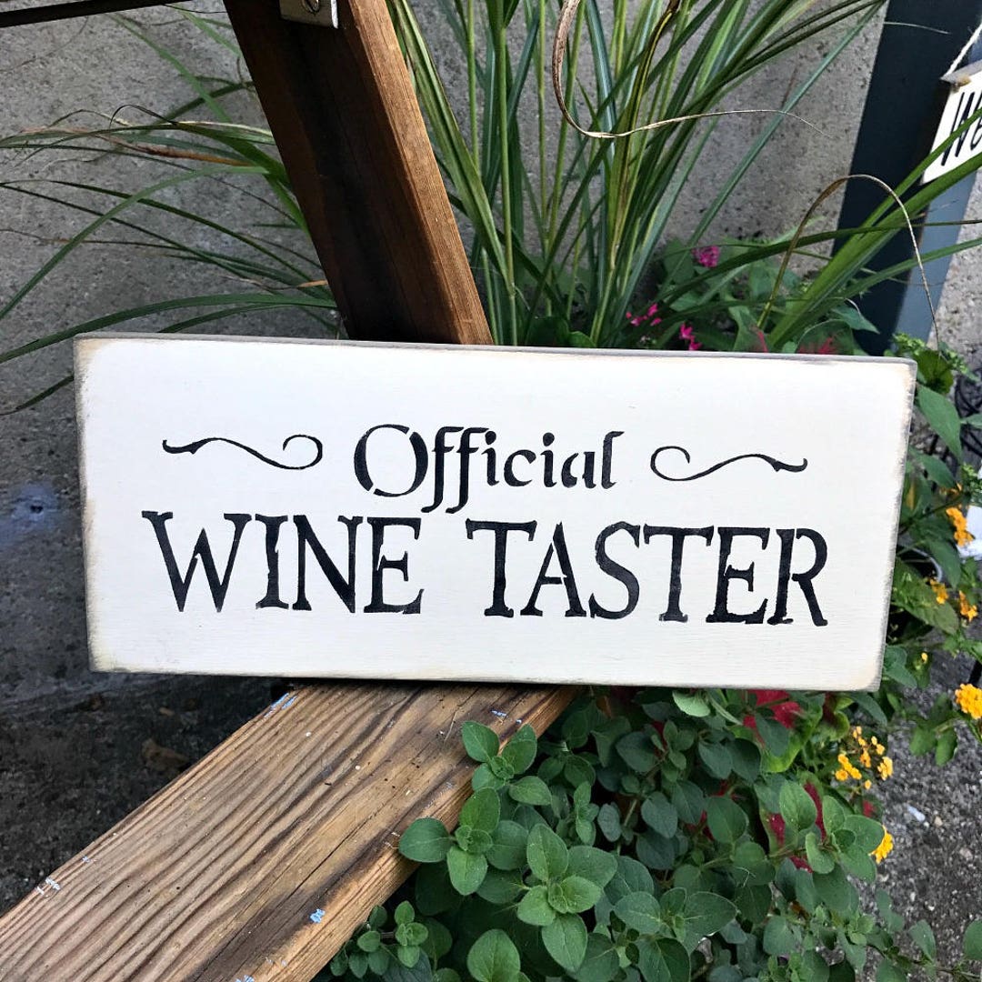 Wine Sign Official Wine Taster Wine Lover Gift Funny Wooden - Etsy