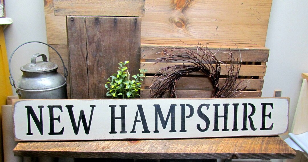 Wooden Sign, New Hampshire, Wood State Sign, State of NH, Wood Sign ...