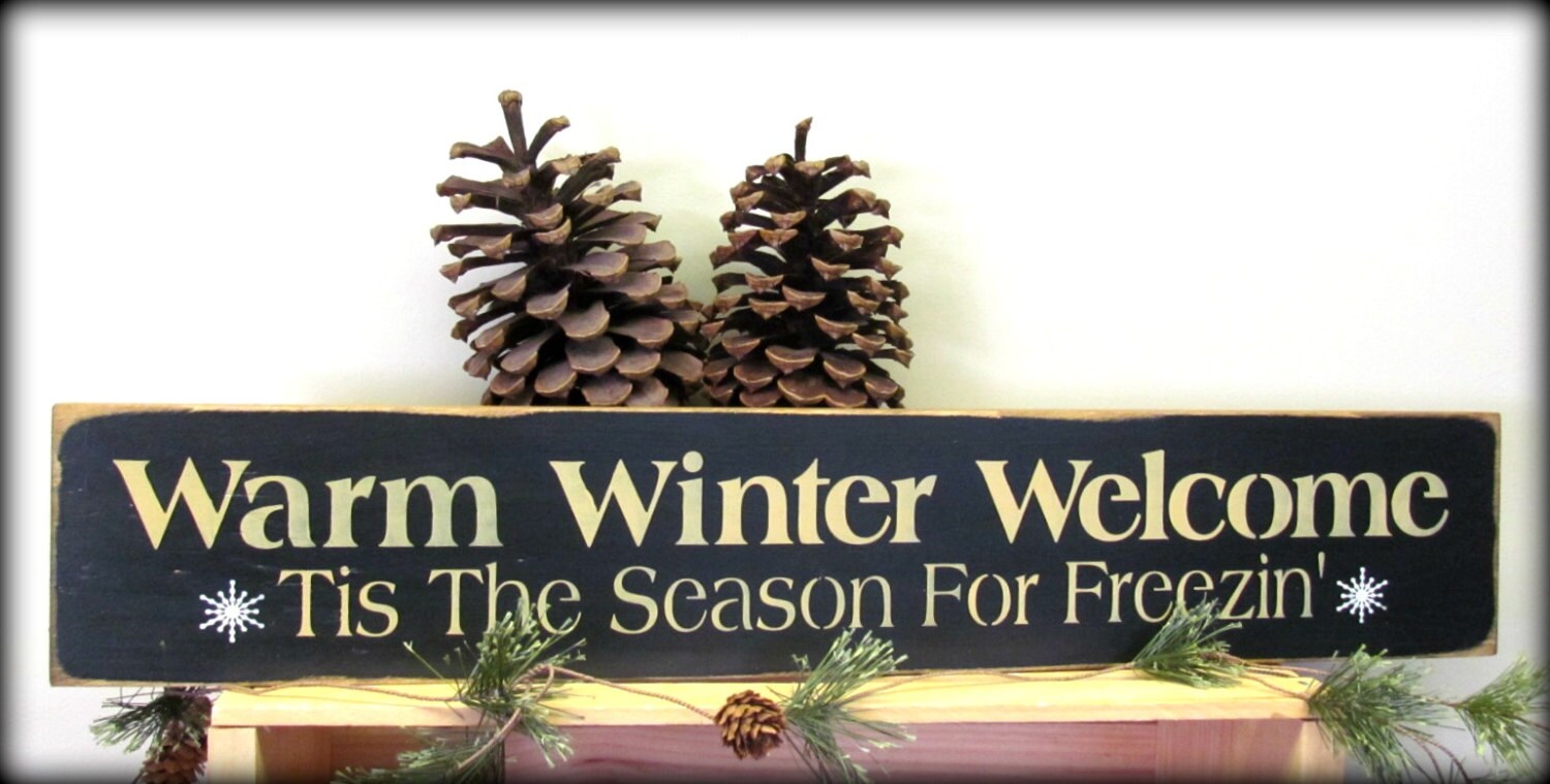 Winter Decor Winter Wooden Sign Warm Winter Wishes Tis the - Etsy