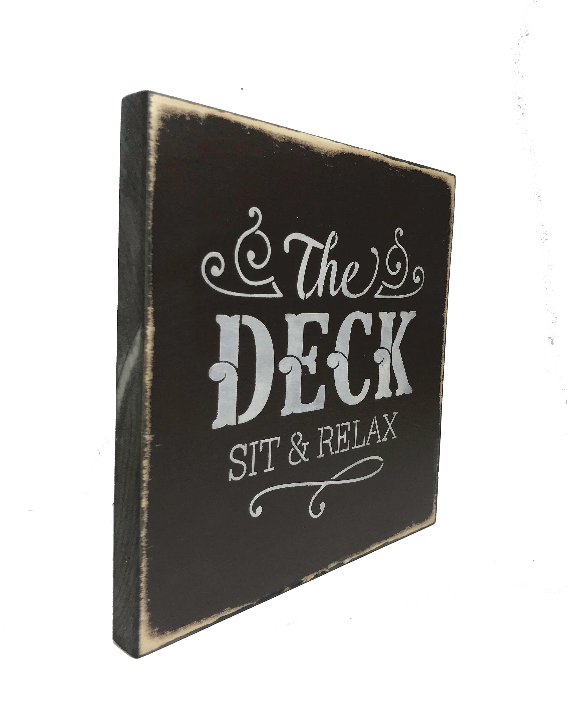 The Deck Sign, Deck Decor, Sign for the Deck, Sit and Relax, Wooden ...