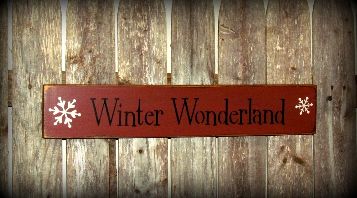 Winter Decor Wood Winter Sign Winter Wonderland Wood Sign - Etsy