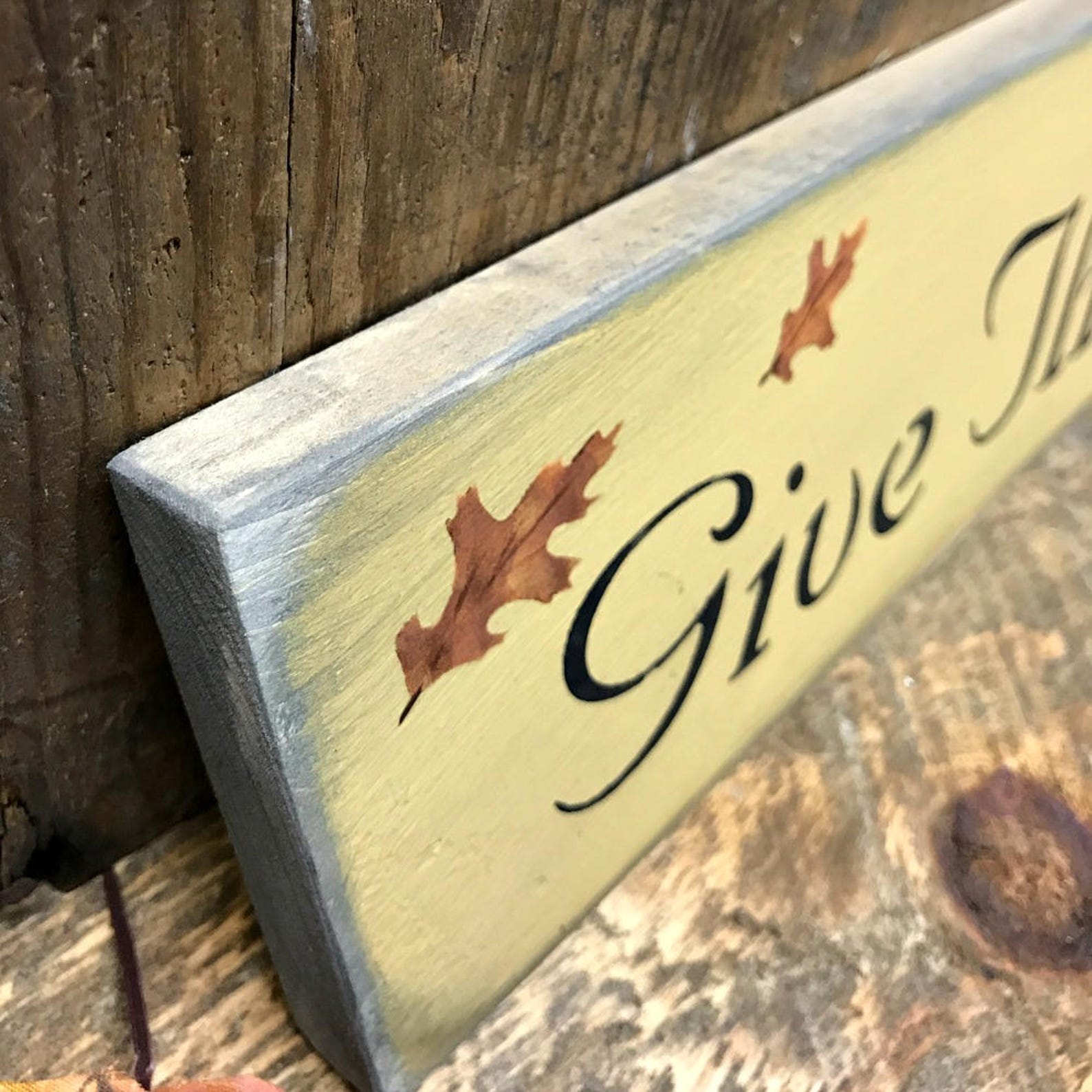 Thanksgiving Decoration Wooden Thanksgiving Sign Give - Etsy