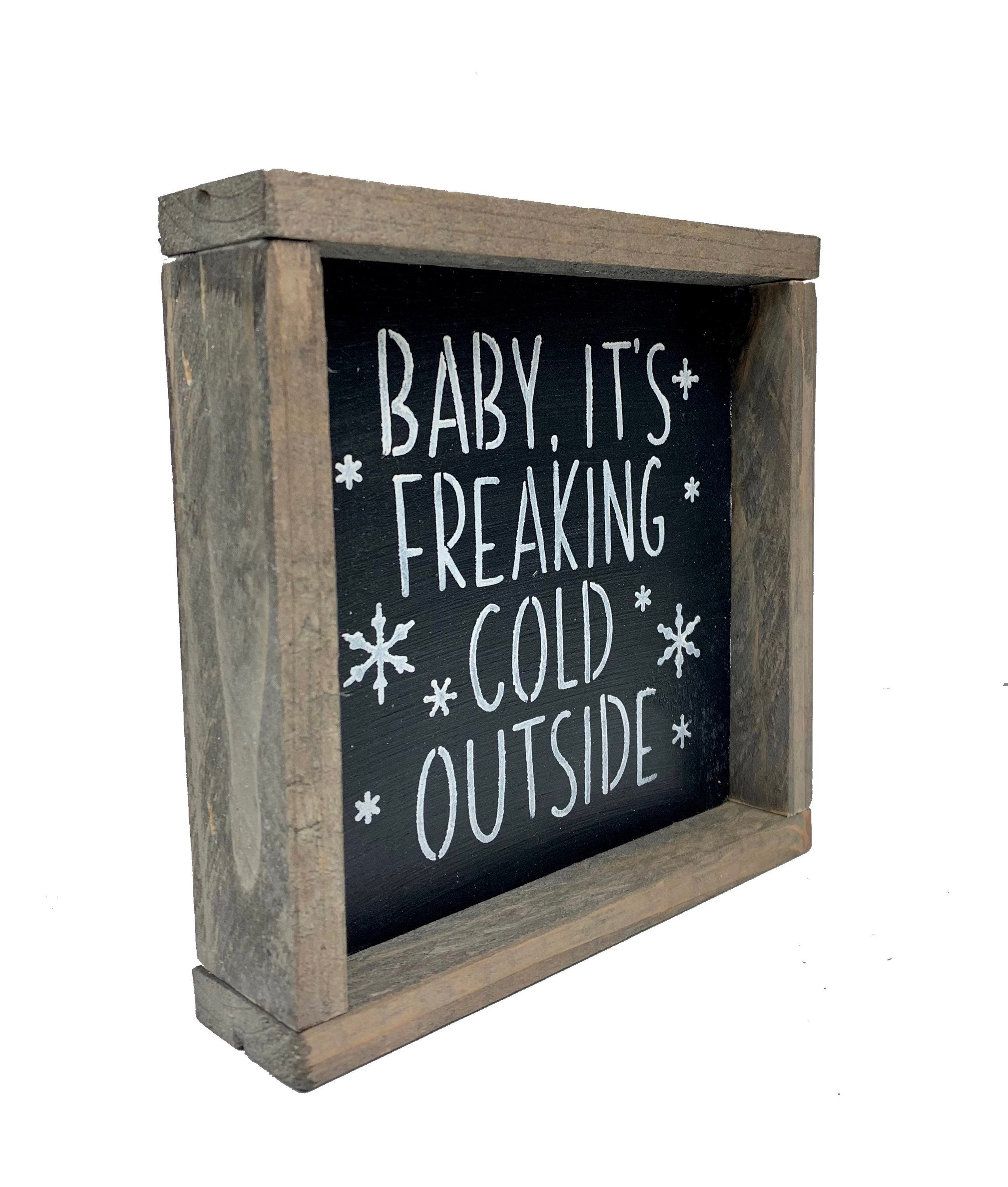 Baby Its Cold Outside Winter Sign Saying Tiered Tray Decor | Etsy