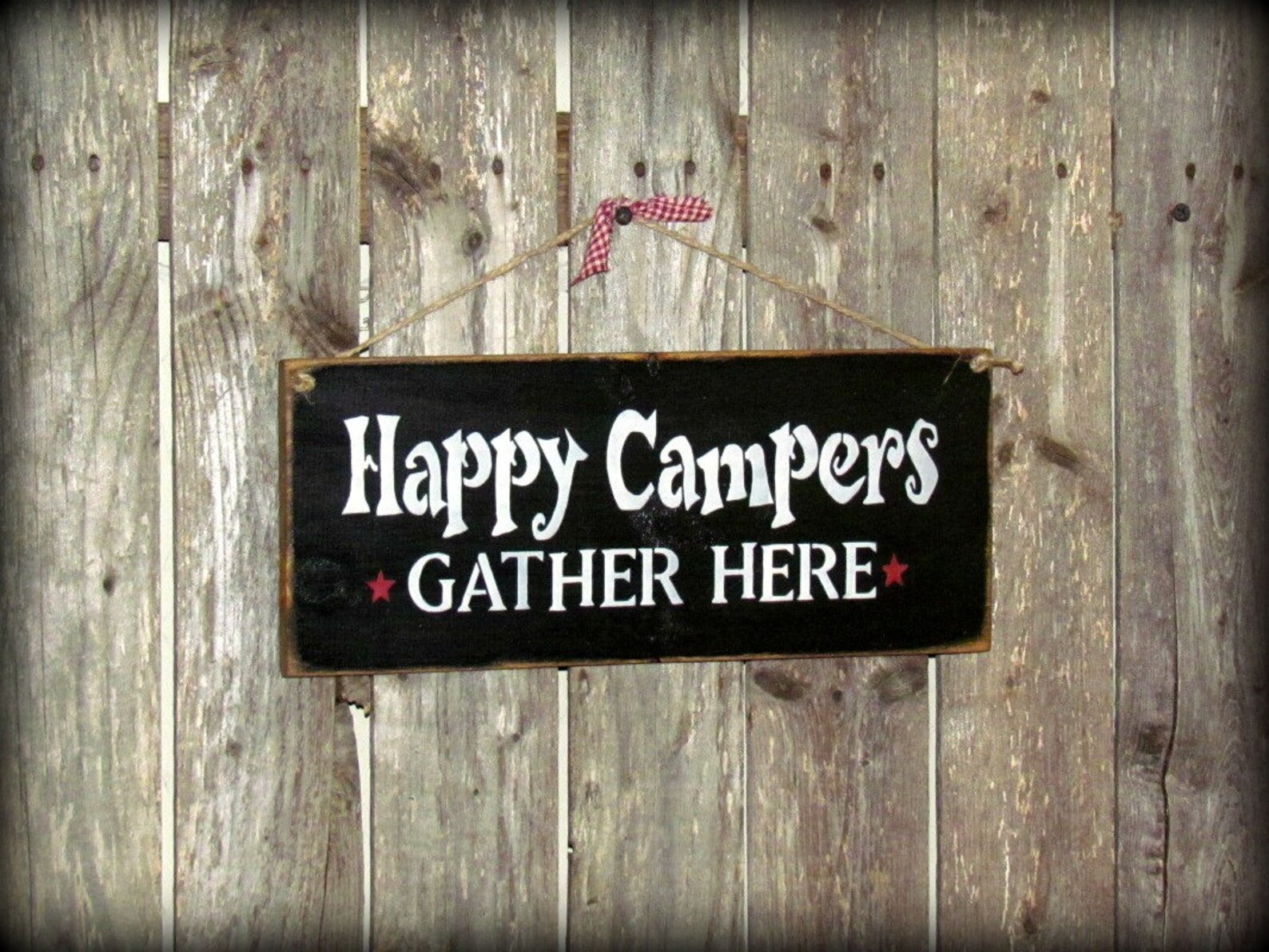 Wooden Camping Sign, Happy Campers, Camp Decor, Campsite Decoration ...