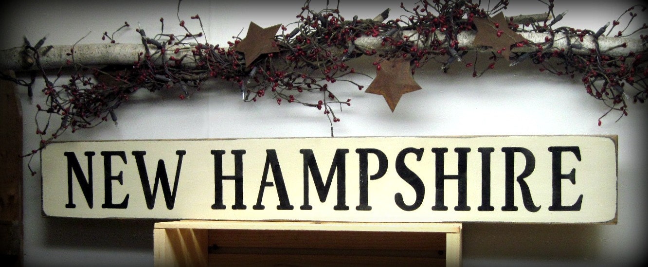 Wooden Sign New Hampshire Wood State Sign State of NH Wood | Etsy