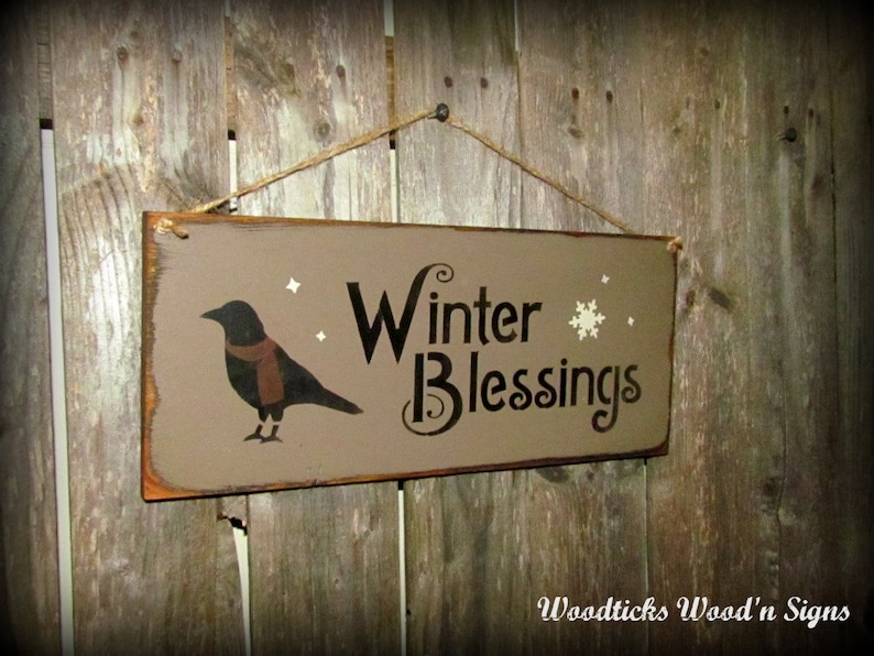 Winter Wooden Sign Christmas Wooden Sign Winter Blessings - Etsy