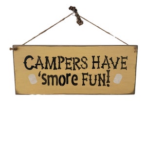 Wooden Camping Sign, Campers Have 'smore Fun, RV Camp Decor, Campfire ...