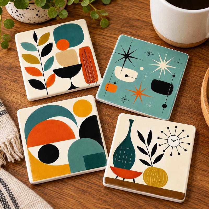 Retro Atomic Tiles - Etsy
