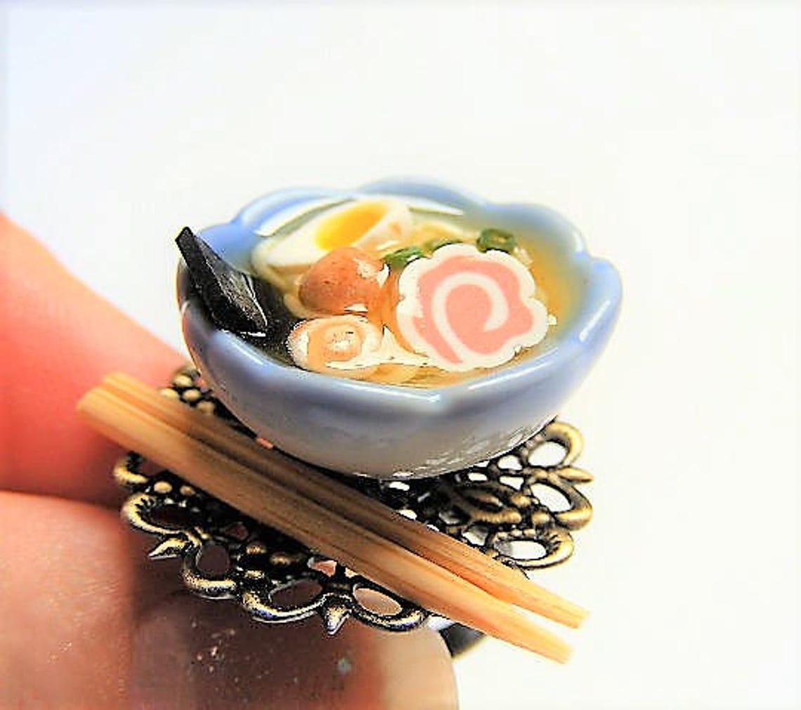 Food Jewelry Ramen Ring Ramen Soup Ring Noodle Soup Chinese - Etsy UK