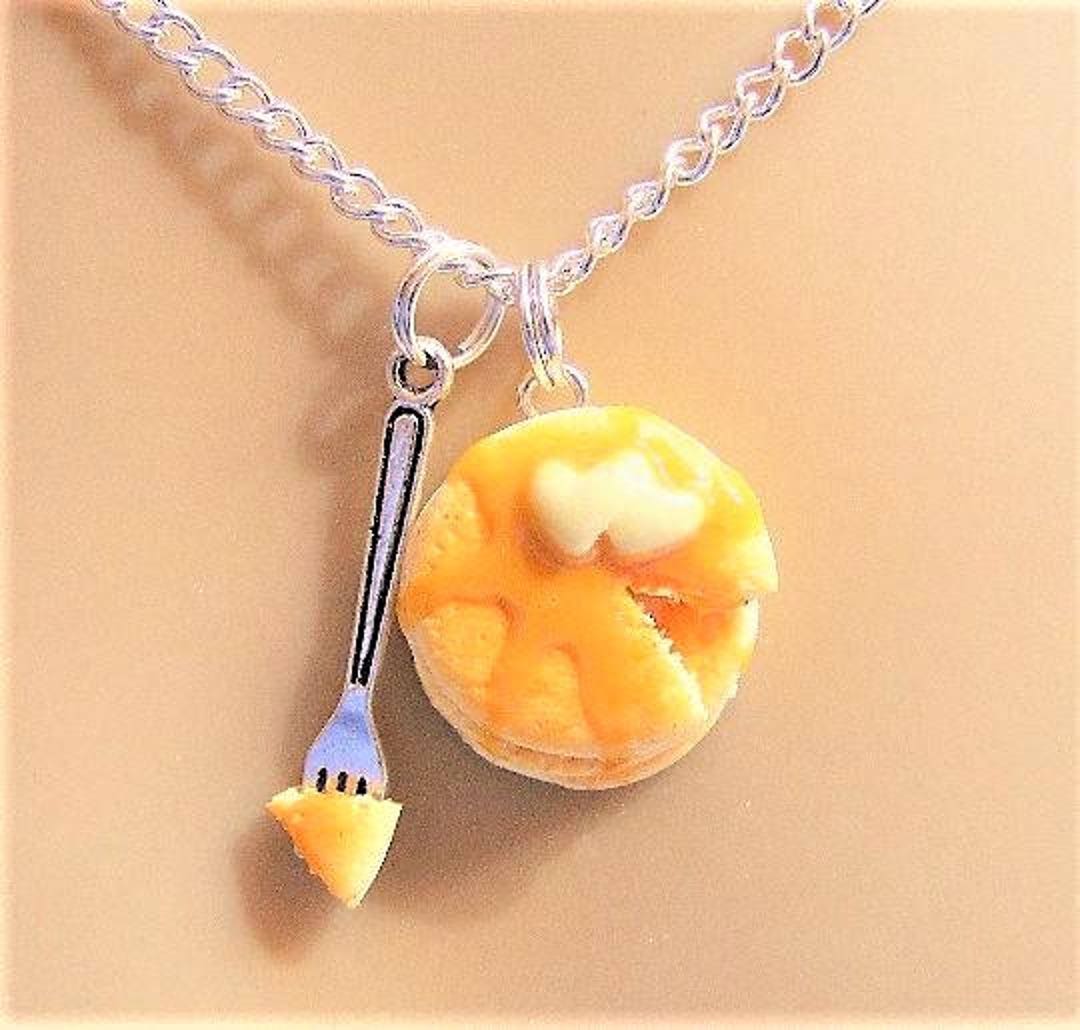 Food Jewelry, Pancake Necklace, Waffle Necklace, Miniature Food Jewelry ...