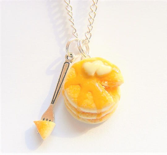 Food Jewelry Pancake Necklace Waffle Necklace Miniature - Etsy