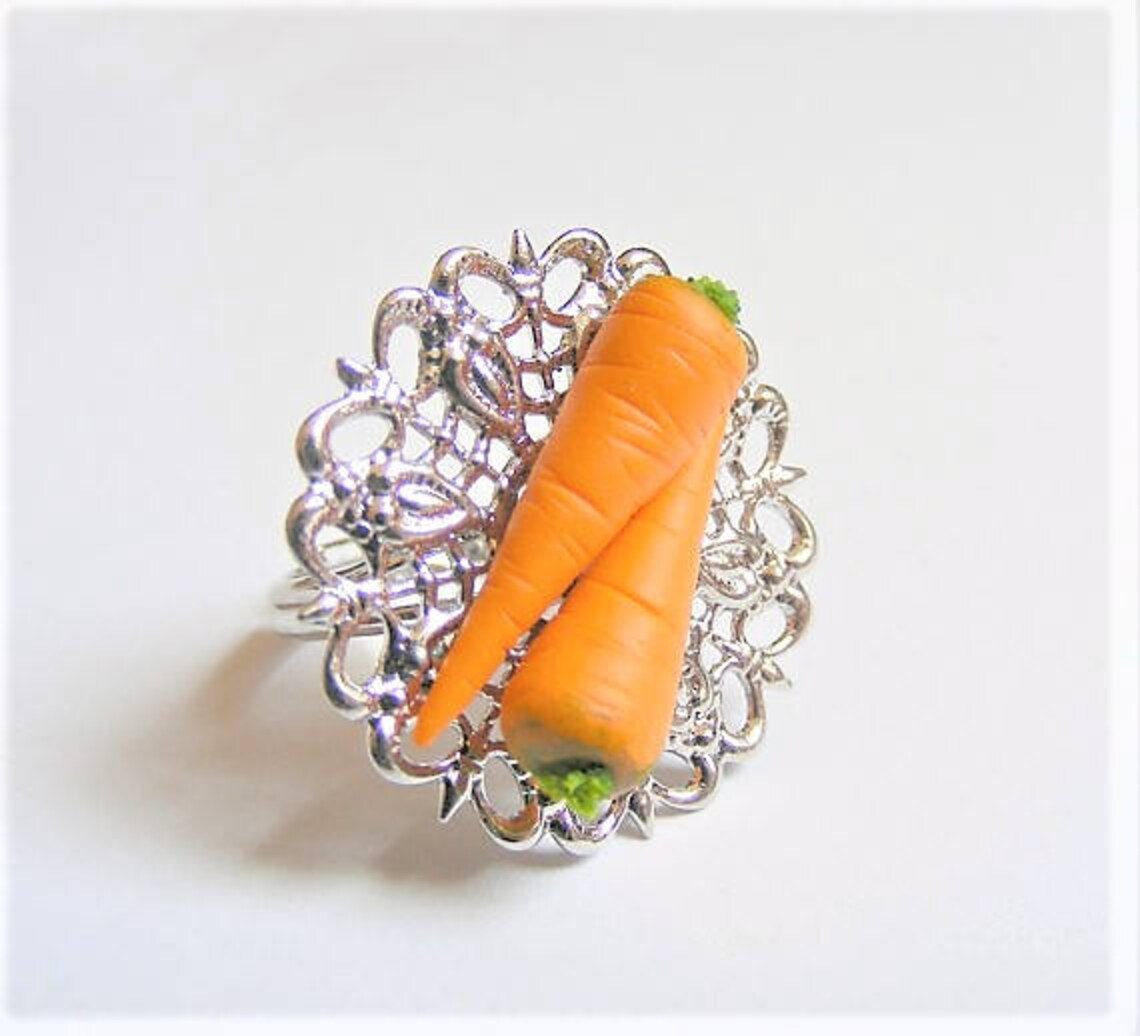 Food Jewelry Carrot Ring joke Engagement ring Carrots Ring | Etsy