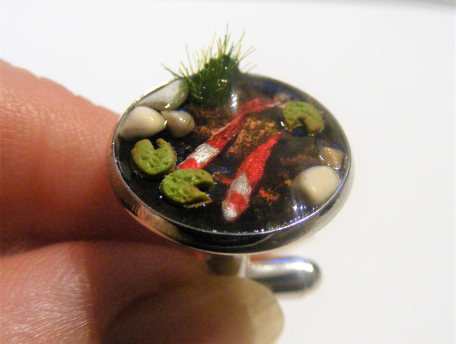 Miniature Koi Fish Pond Cuff Links Fish Pond Cuff Links Zen - Etsy