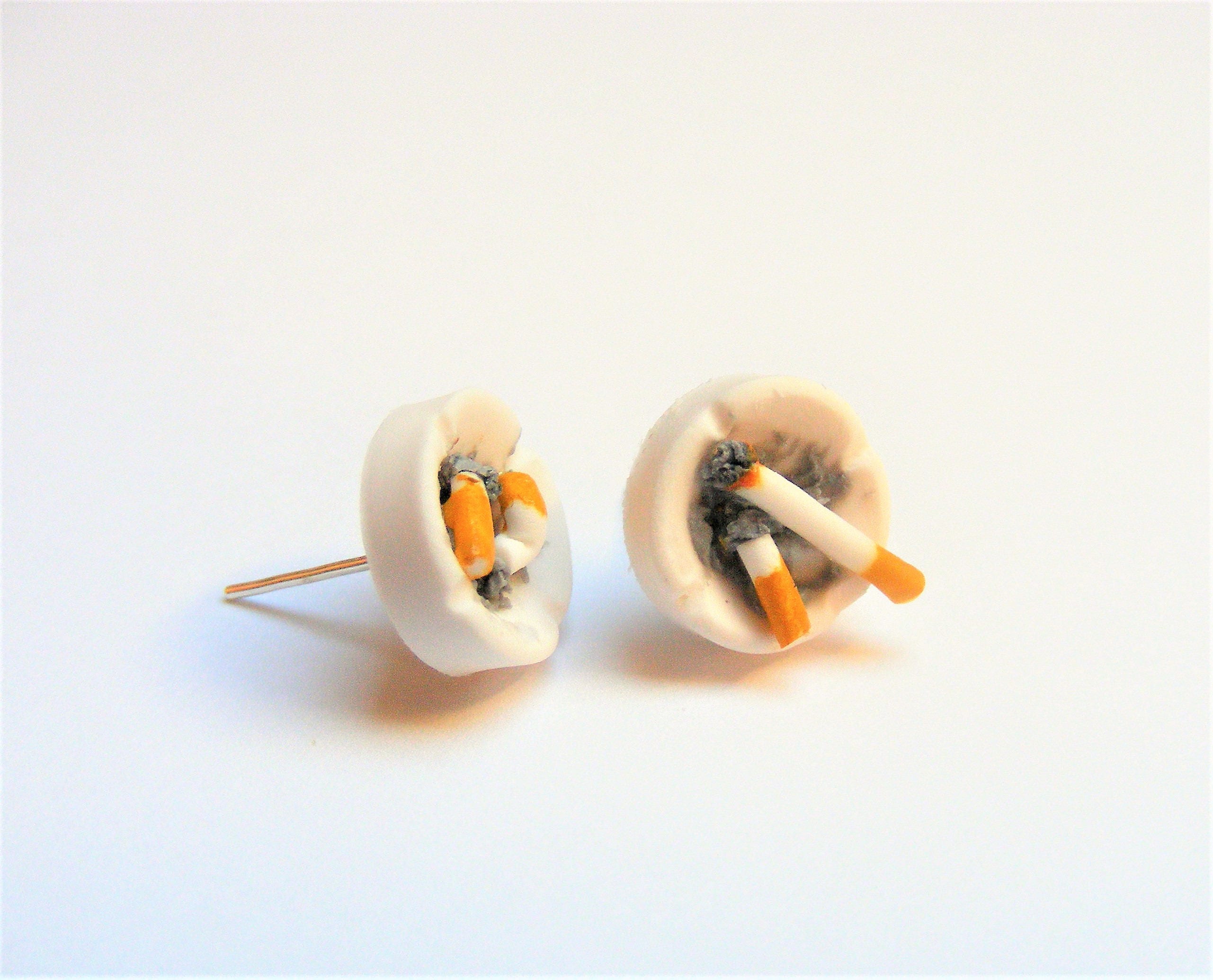 Ashtray Earrings Cigarette Earrings Smokers Earrings Gift - Etsy Ireland