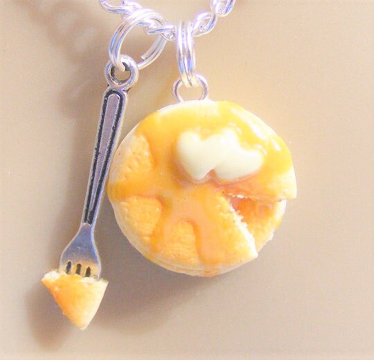 Food Jewelry Pancake Necklace Waffle Necklace Miniature - Etsy